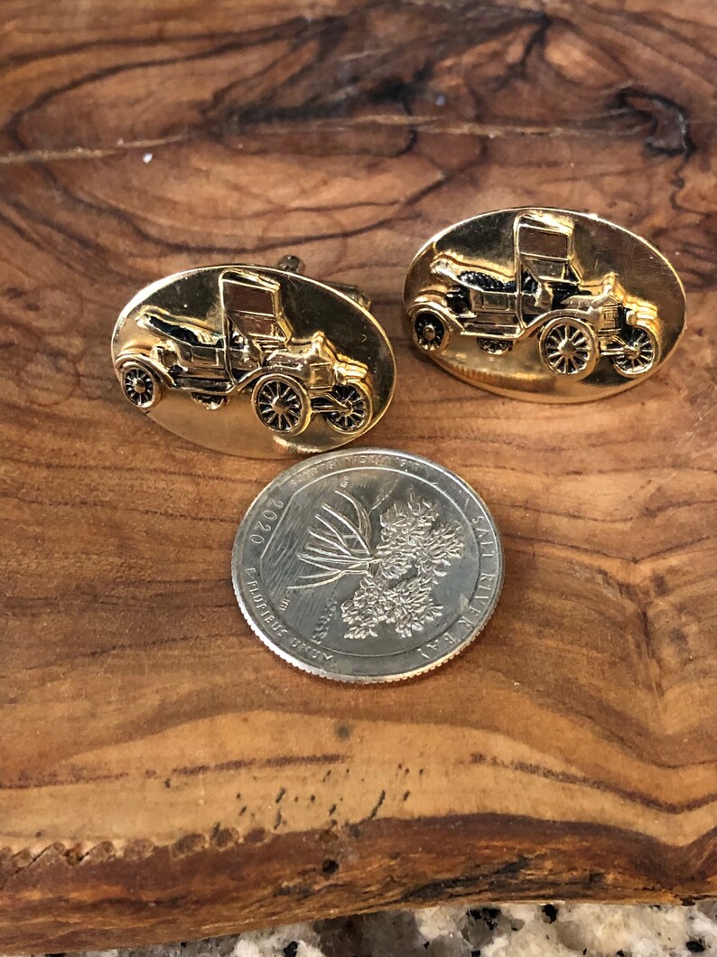 Vintage Gold Tone Ford Model T Cufflink Set #vintagecufflinks # ...