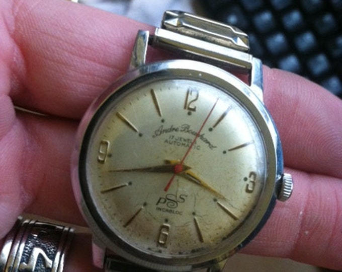 Vintage 1970's Andre Bouchard 17 Jewel Stainless Steel Men's Watch - Etsy