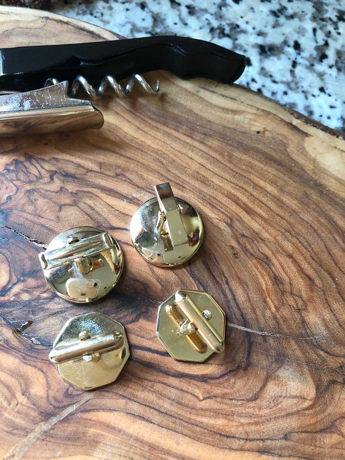 Set of Two Gold Tone Vintage Classic Cufflinks 7/8 Inch Round - Etsy