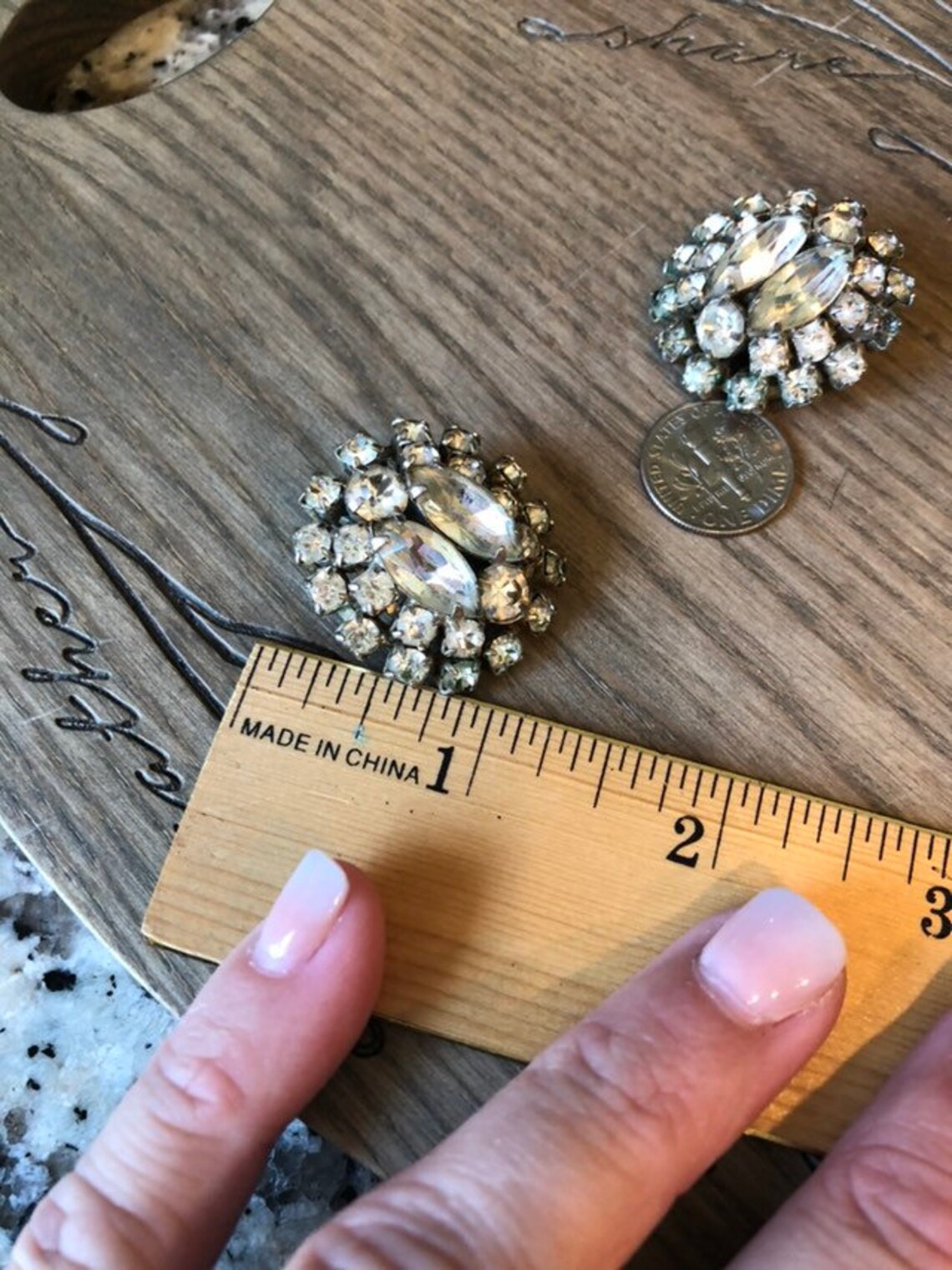 Vintage Rhinestone And Silver Round Classic Clip Earrings 1 | Etsy