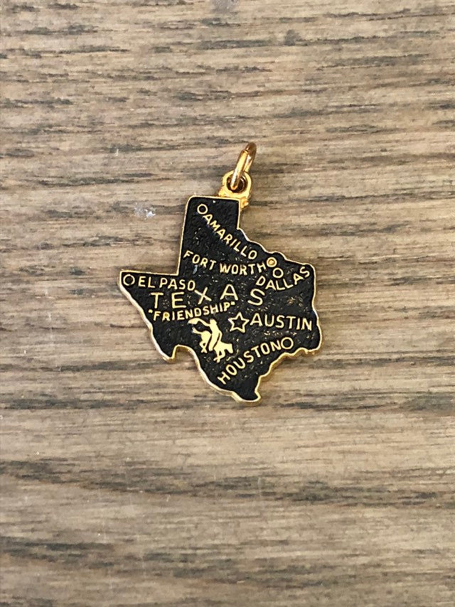 Texas Charm Ready for Bracelet or Necklace Gold Tone and Black | Etsy