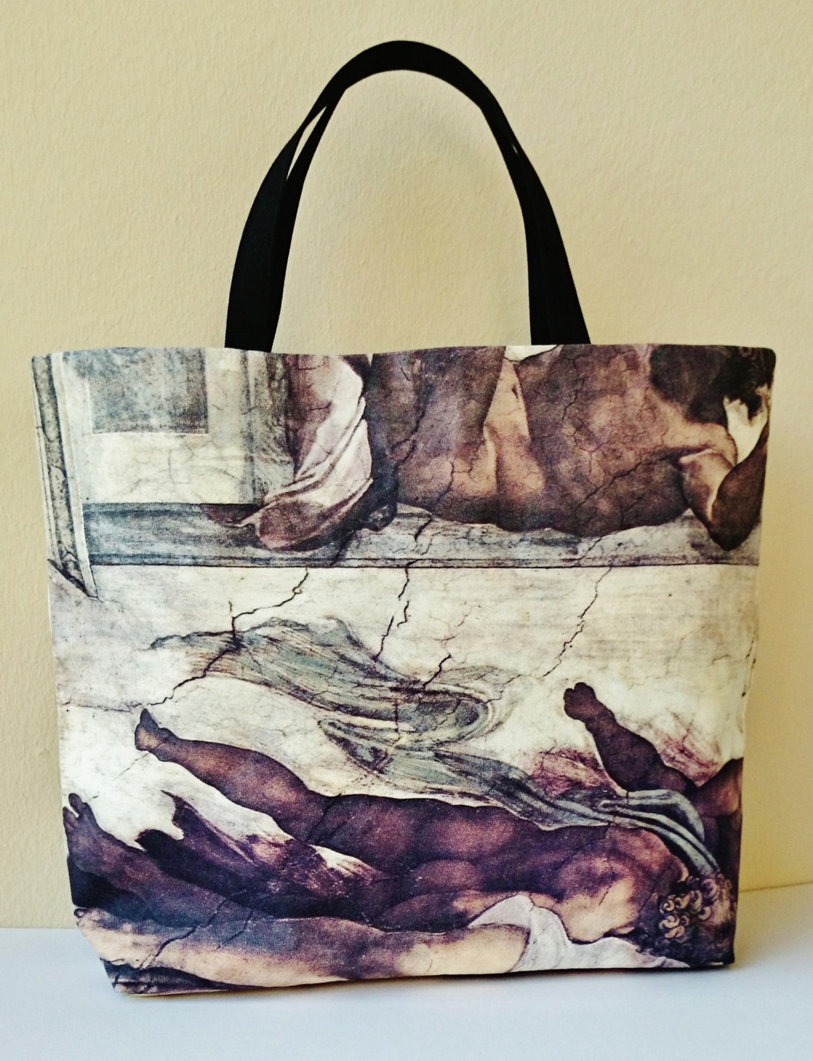 Tote Bag, Beach Bag Trendy Handbag, Michelangelo Painting, Casual Chic ...