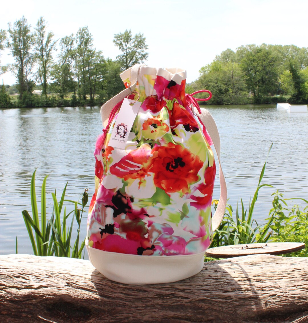 Purse, Pink Red Orange Flowers Bag, Spring Summer Fashion Bag, Trendy ...