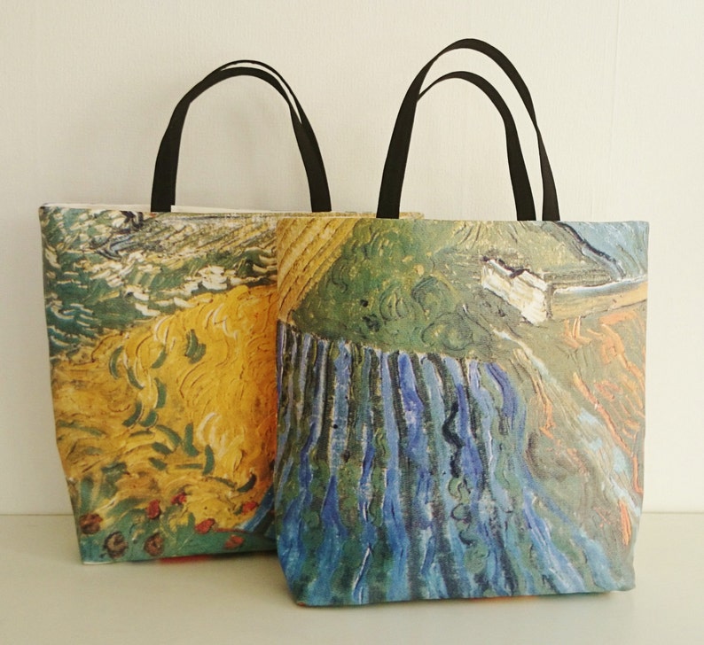 Printed Tote Bags ,van Gogh Painting Copy, Beach Totes, Handmade ...