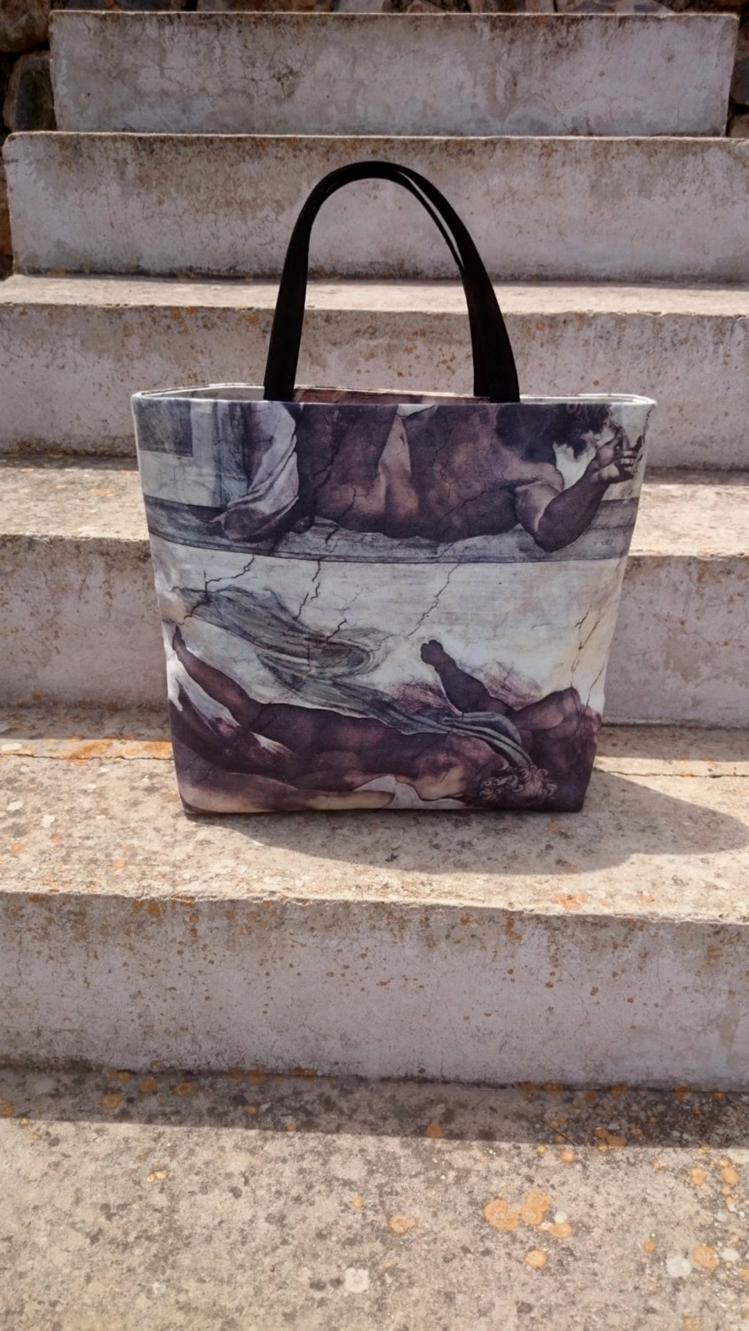 Tote Bag, Beach Bag Trendy Handbag, Michelangelo Painting, Casual Chic ...