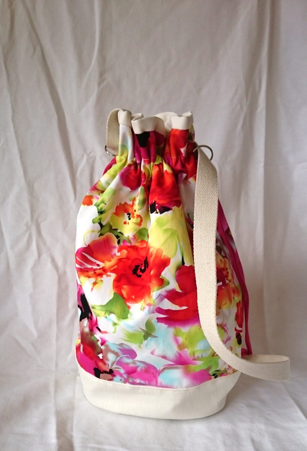 Purse, Pink Red Orange Flowers Bag, Spring Summer Fashion Bag, Trendy ...