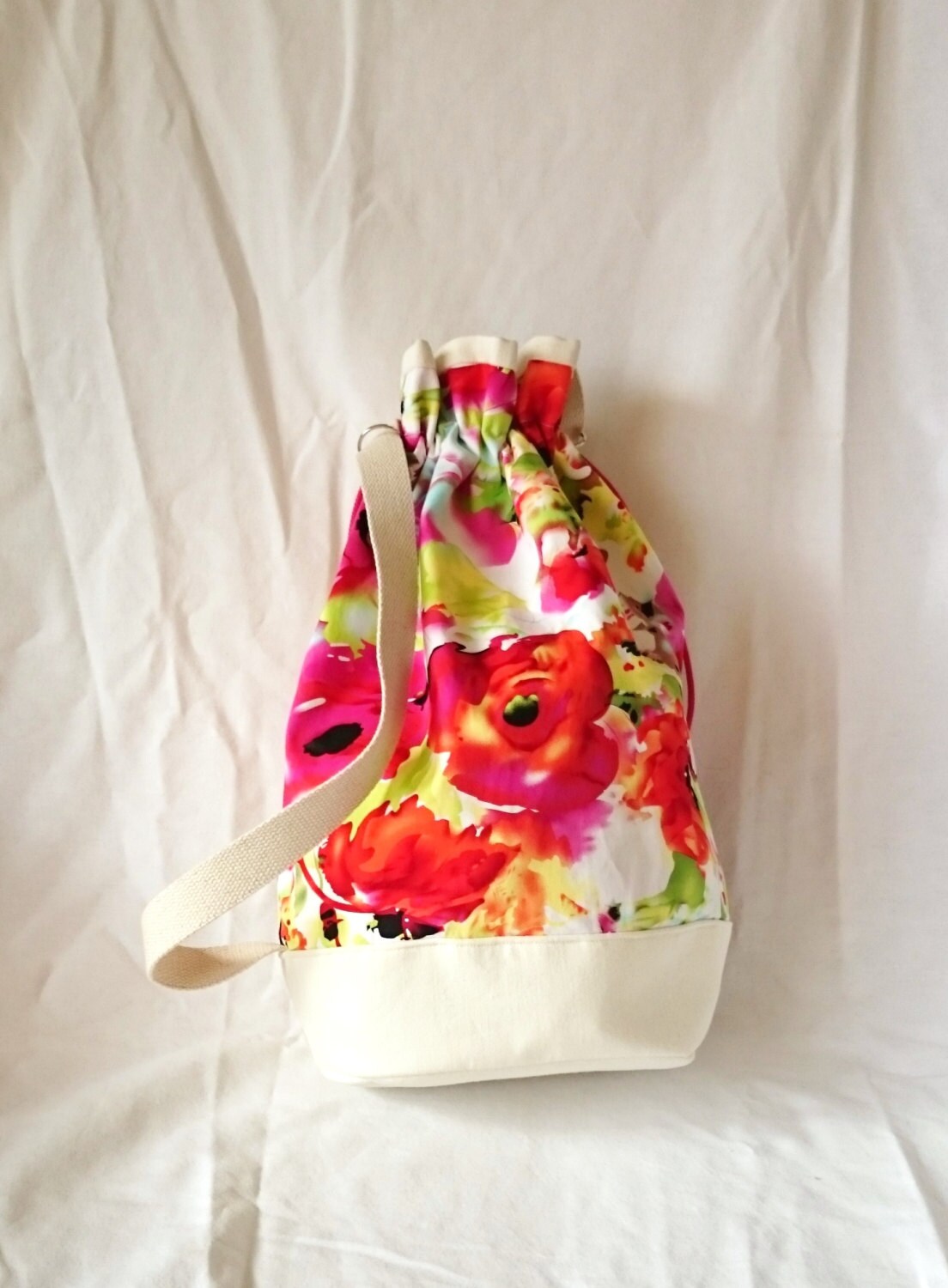Purse, Pink Red Orange Flowers Bag, Spring Summer Fashion Bag, Trendy ...