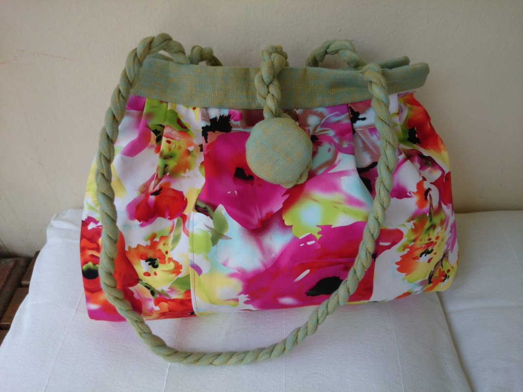 Pink Flower Handbag, Light Green, Chic and Trendy Women Purses ...