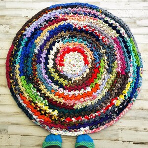 Thick and Soft Rag Rug, Reversible Crochet Round Rag Rug in Multiple ...