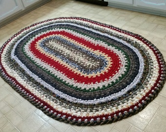 Swedish Braided Rag Rug 19x30 Hand Woven Farmhouse Style | Etsy