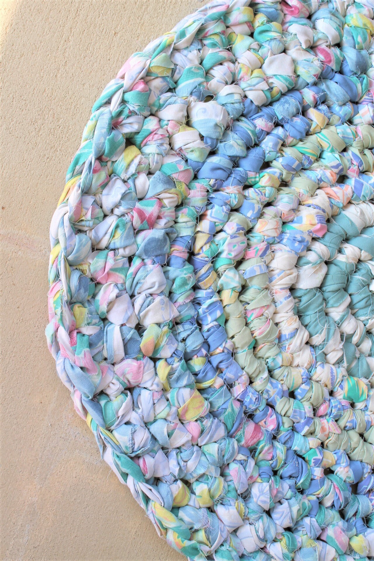 Pastel Cotton Oval Rag Rug Crochet Rag Rug Kitchen Rag Rug | Etsy