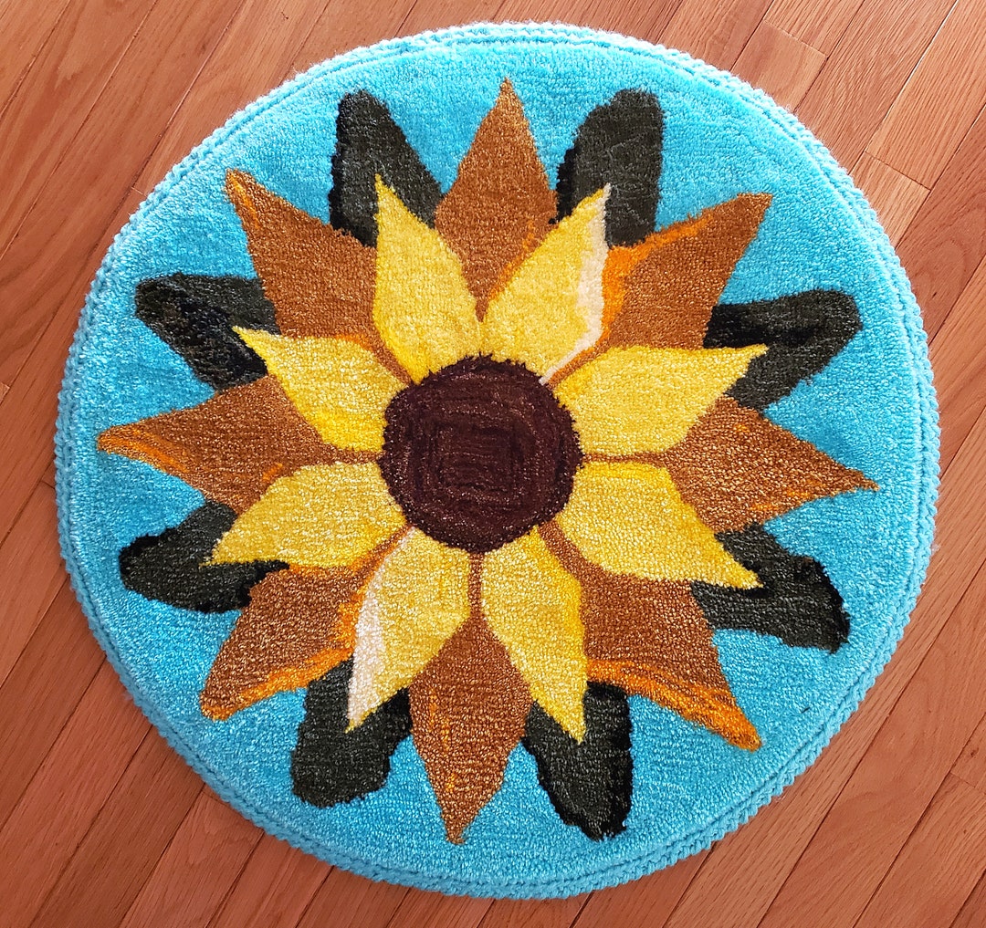 Hand Tufted Sunflower Rug - Etsy