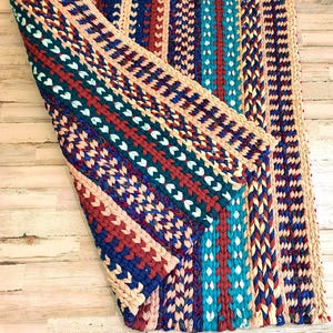 Twined Rag Rug in Muted Southwestern Colors Made With Recycled ...