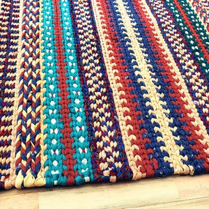 Twined Rag Rug in Muted Southwestern Colors Made With Recycled ...