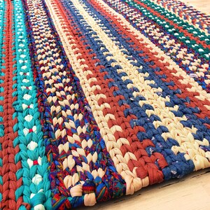 Twined Rag Rug in Muted Southwestern Colors Made With Recycled ...