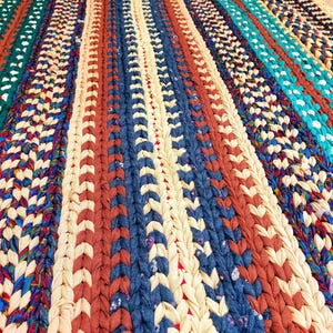 Twined Rag Rug in Muted Southwestern Colors Made With Recycled ...
