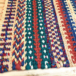 Twined Rag Rug in Muted Southwestern Colors Made With Recycled ...