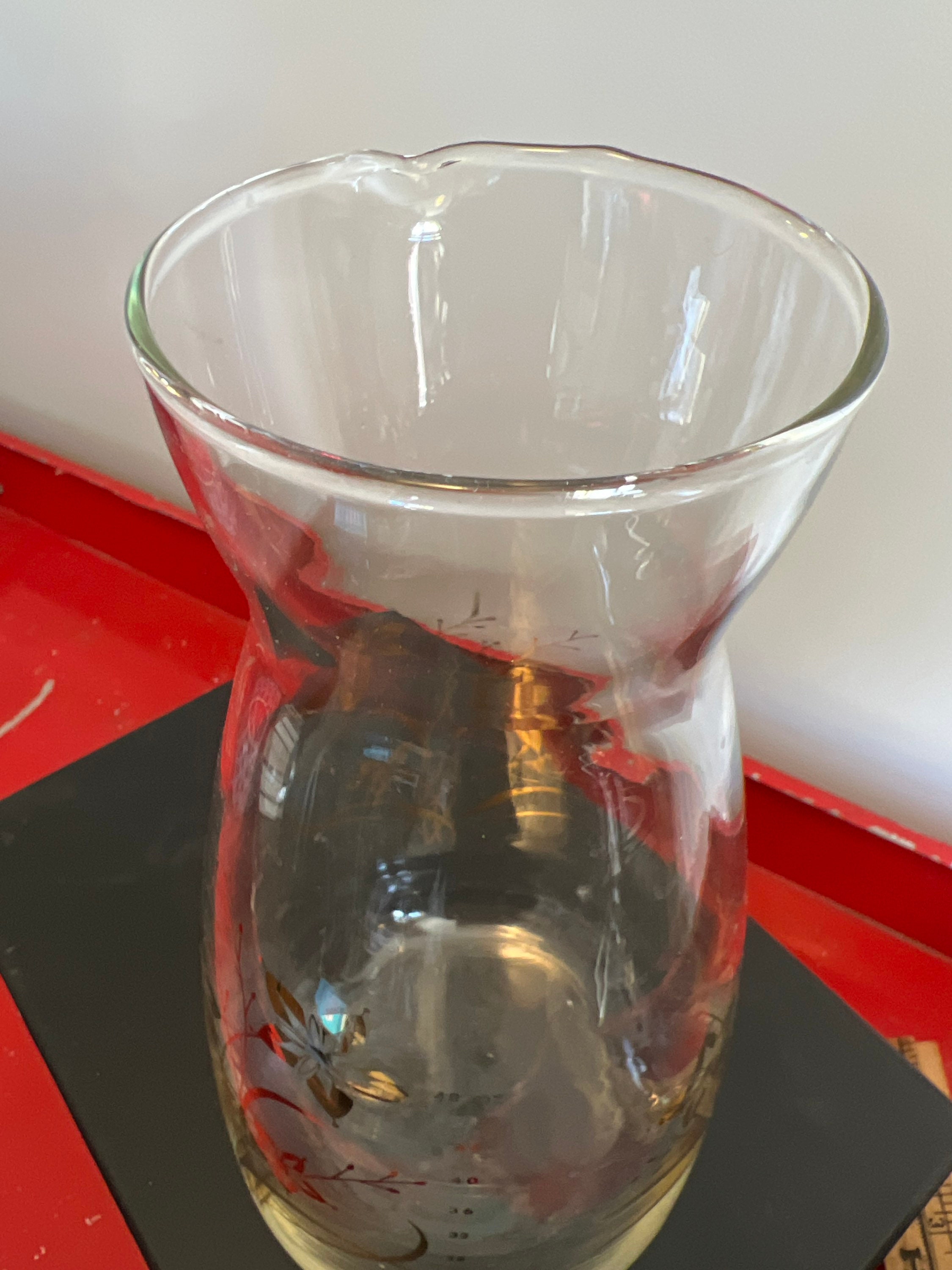 Vintage Pyrex Gold Floral Detail Glass Decanter Pitcher - Etsy