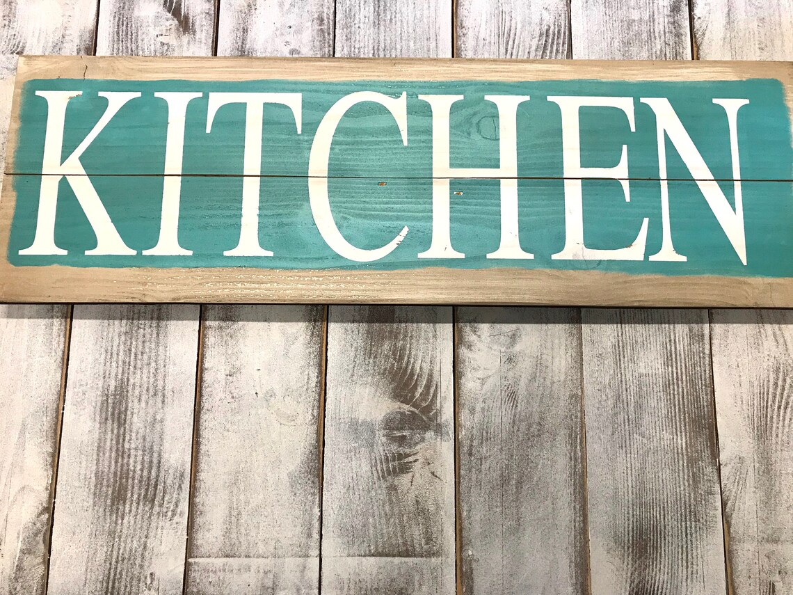 Rustic Wood Kitchen Signs Horizontal Large Kitchen Sign | Etsy