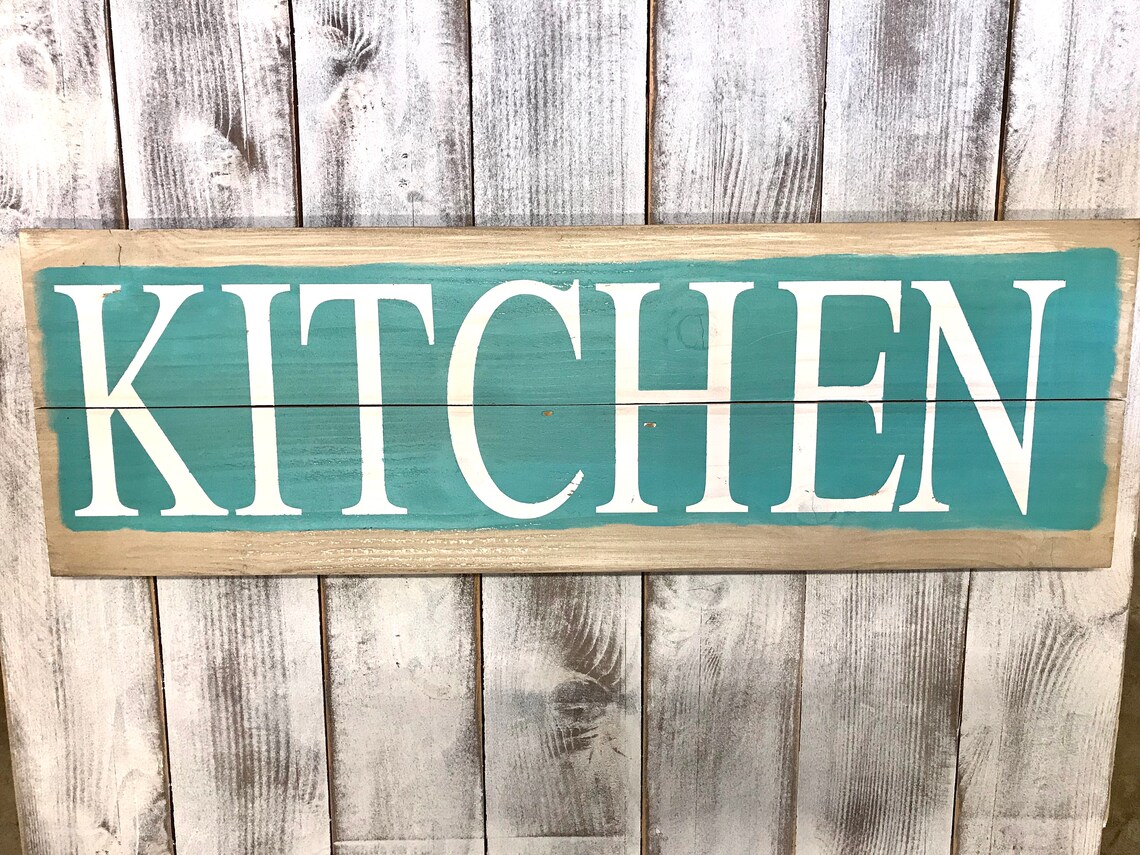 Rustic Wood Kitchen Signs Horizontal Large Kitchen Sign | Etsy