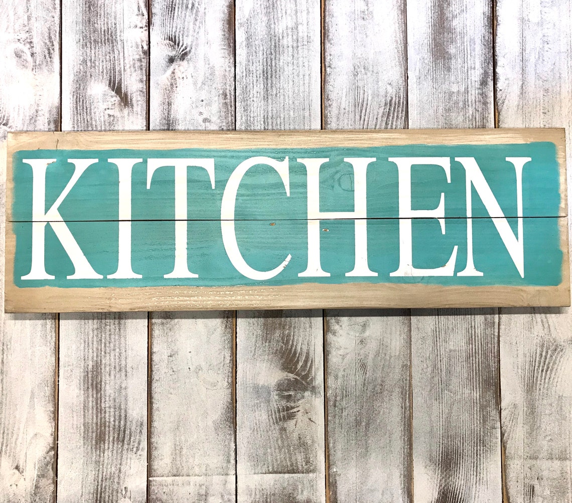 Rustic Wood Kitchen Signs Horizontal Large Kitchen Sign | Etsy