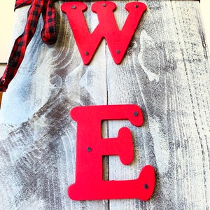 Red Plaid Buffalo Check Welcome Front Porch Sign Country | Etsy