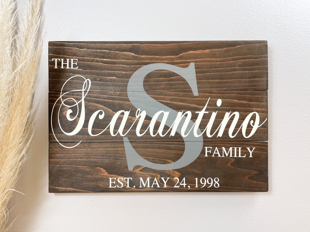 Personalized Family Sign, Wooden Last Name Sign Farmhouse, Rustic ...