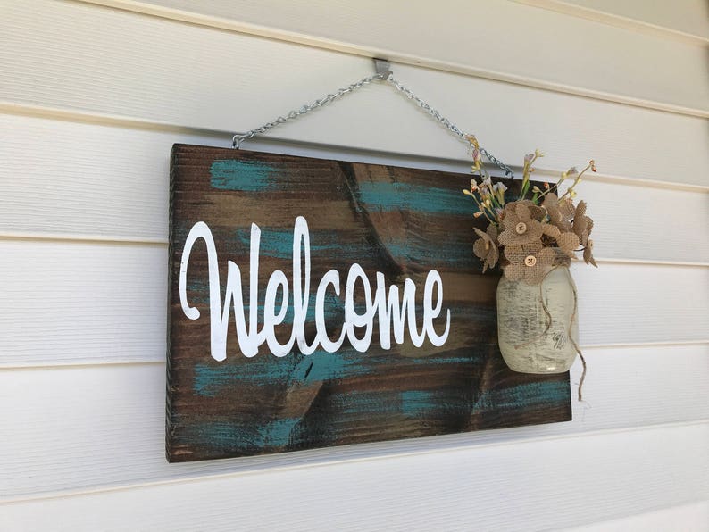 Welcome sign for lake house rustic home decor outdoor signs | Etsy