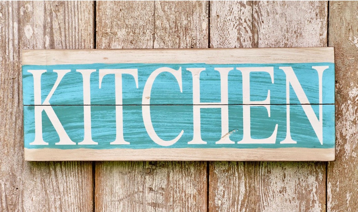 Rustic Wood Kitchen Signs Horizontal Large Kitchen Sign | Etsy