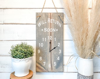 Will Return Clock Sign - Etsy