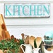 Distressed Kitchen Signs Rustic Blue Kitchen Sign Wood - Etsy