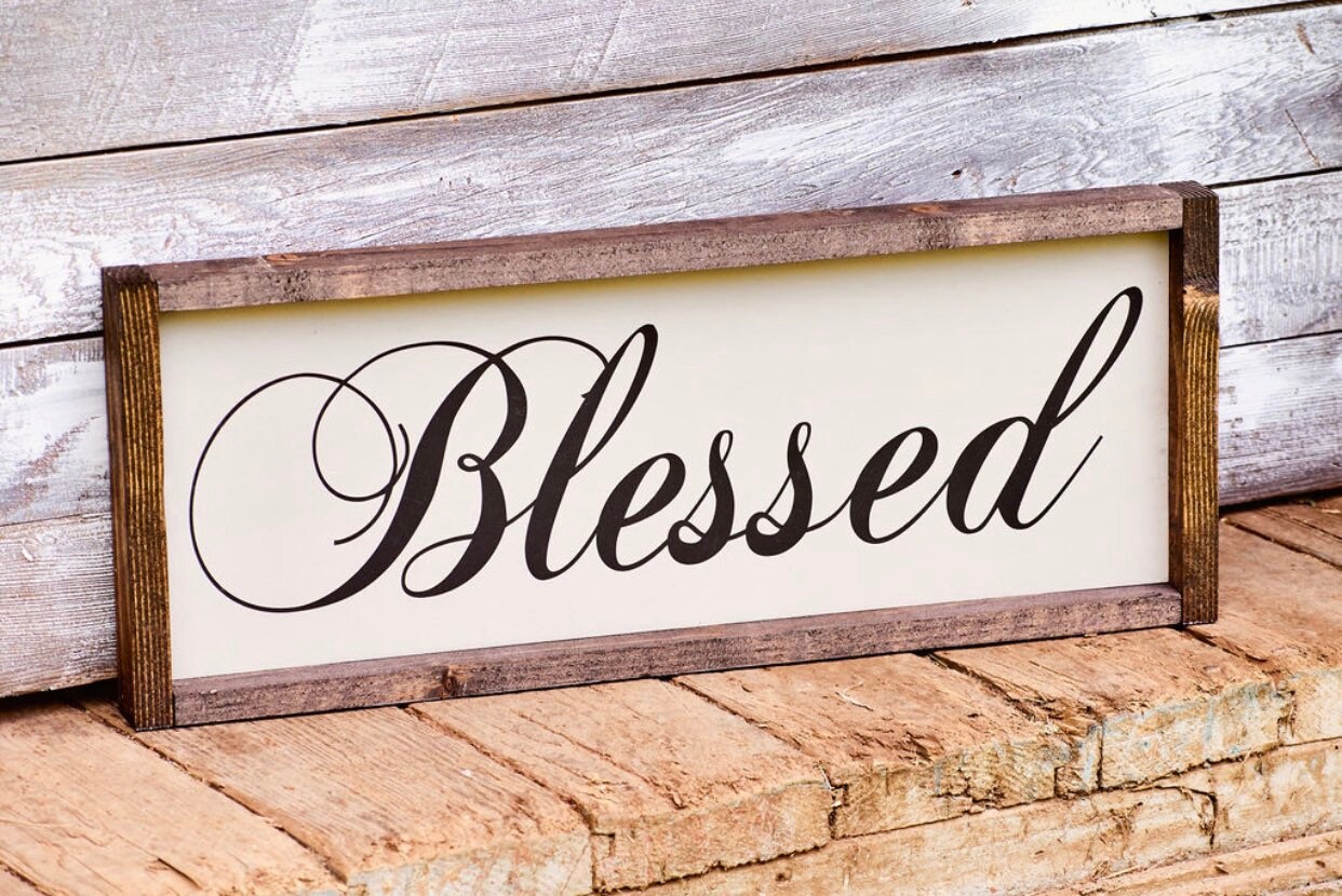 Blessed framed wood sign Blessed Sign Rustic Home Decor | Etsy