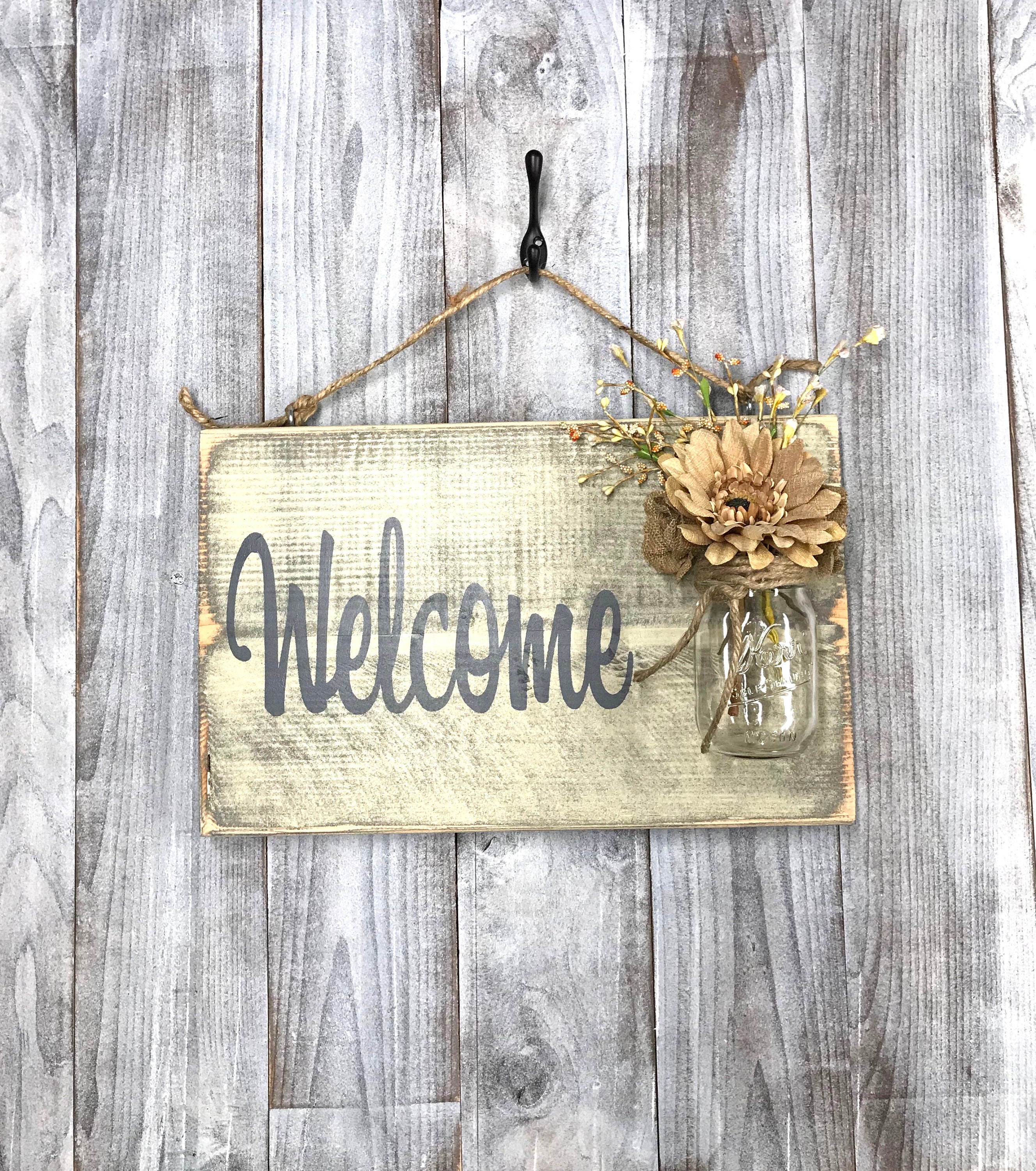 Front Door Sign Rustic Welcome Sign Welcome Guests Sign | Etsy