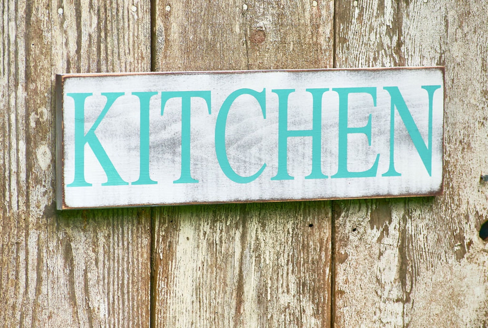 Distressed Kitchen Signs Rustic Blue Kitchen Sign Wood | Etsy