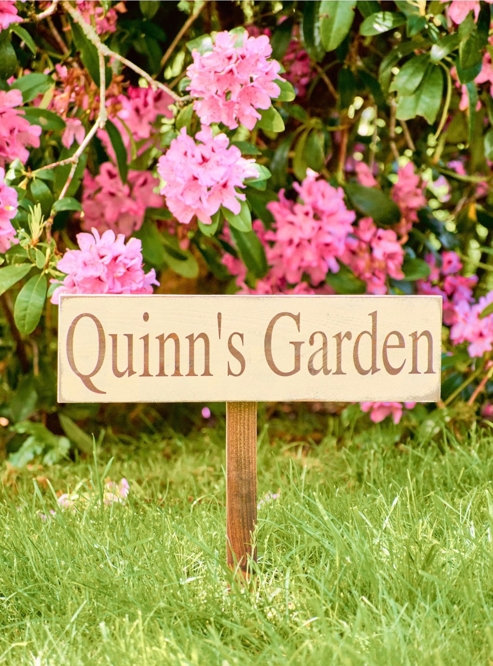 Personalized Garden Sign On Stake Wooden Garden Sign Etsy