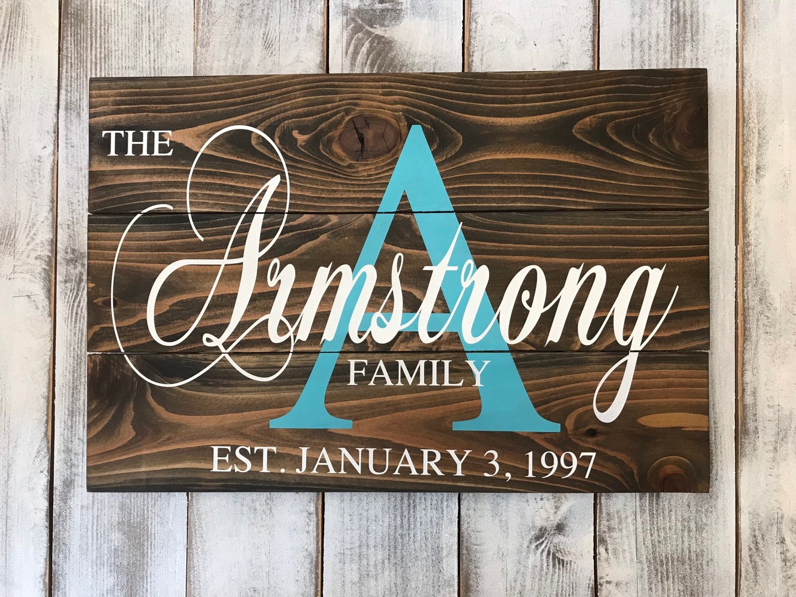 Personalized Family Sign, Wooden Last Name Sign Farmhouse, Rustic ...