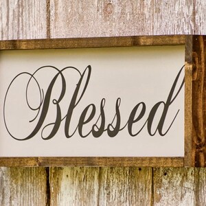 Blessed Framed Wood Sign Blessed Sign Rustic Home Decor Farmhouse Decor ...