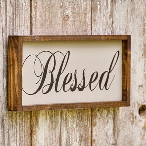 Blessed Framed Wood Sign Blessed Sign Rustic Home Decor Farmhouse Decor ...