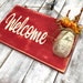 Country Welcome Sign Farmhouse Distressed, Outdoor Hanging Sign Red ...