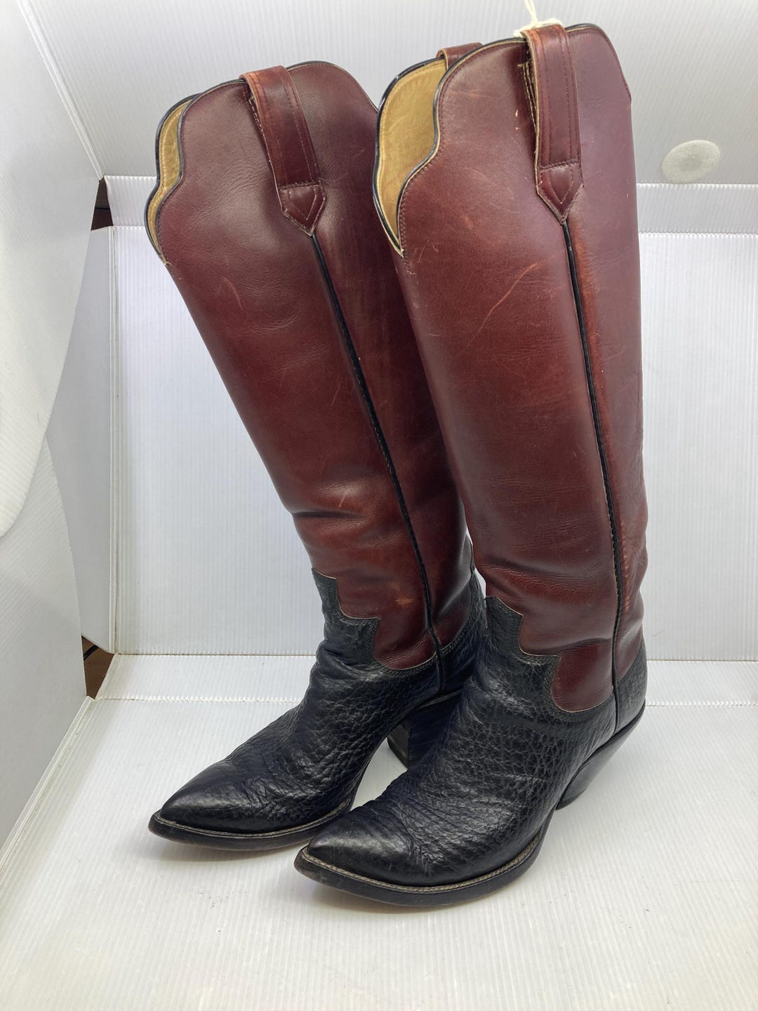 Vtg 1983 PAUL BOND Western Cowboy Singer Zachary Richard Mens Boots Sz ...