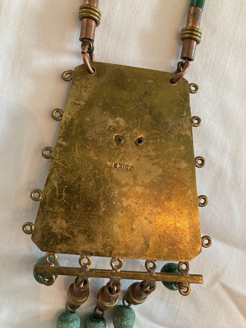 Vtg CASA MAYA MEXICO Jade Mayan Aztec Native Copper Brass Head - Etsy