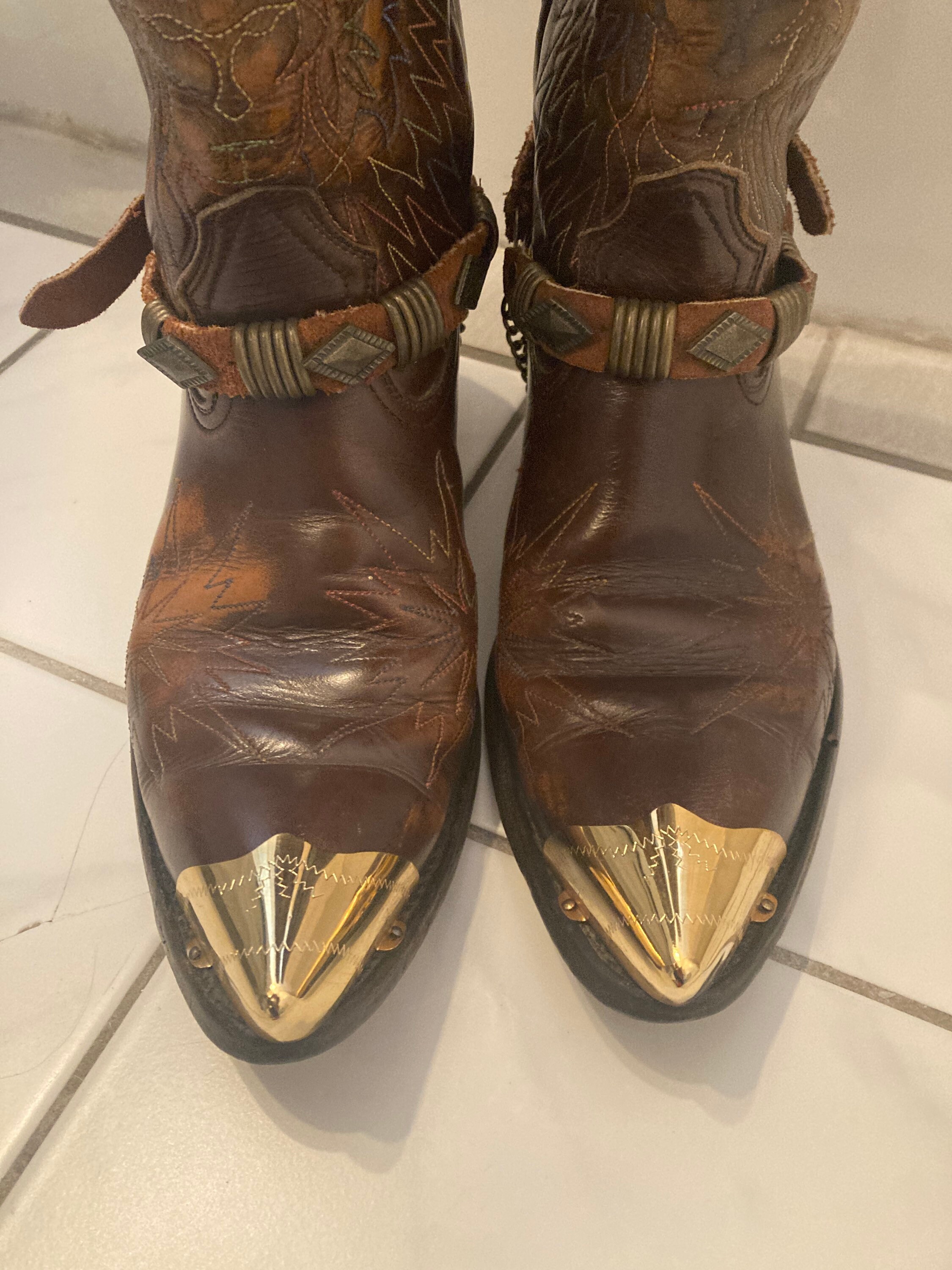 Vtg ACME Indian Western Cowboy Rockabilly Harness Metal Toe Tips Mens ...