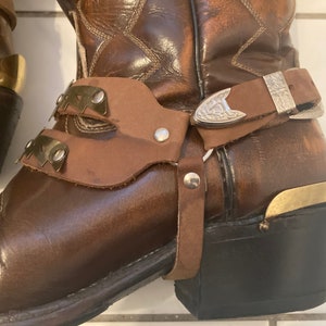 Vtg E.E. JENNINGS Cowboy Western Rockabilly Metal Toe Tips Harness Mens ...