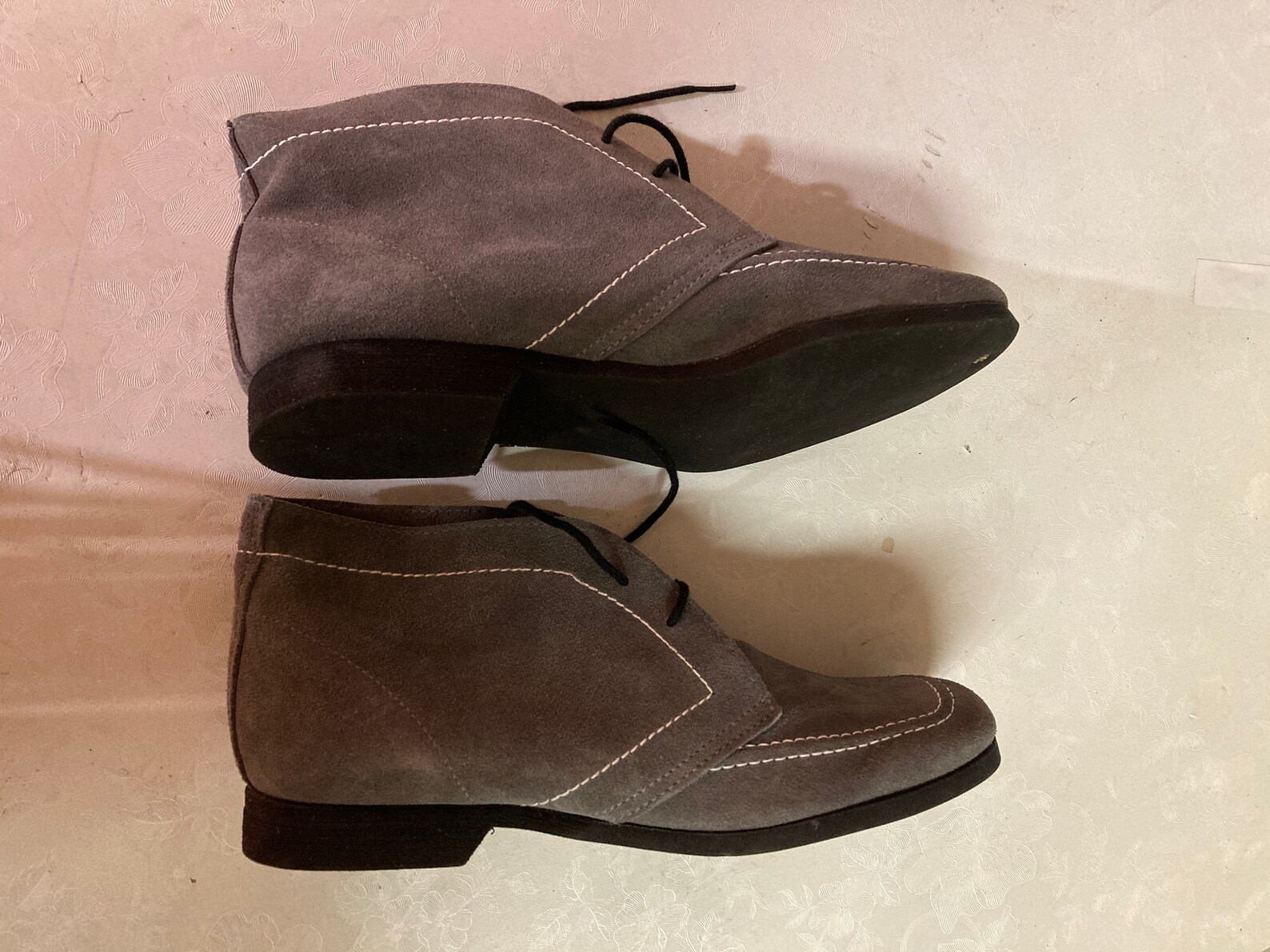 Vtg 1960s GREYHOUND SHOE Canada Child Baby Grey Suede Desert Boots ...