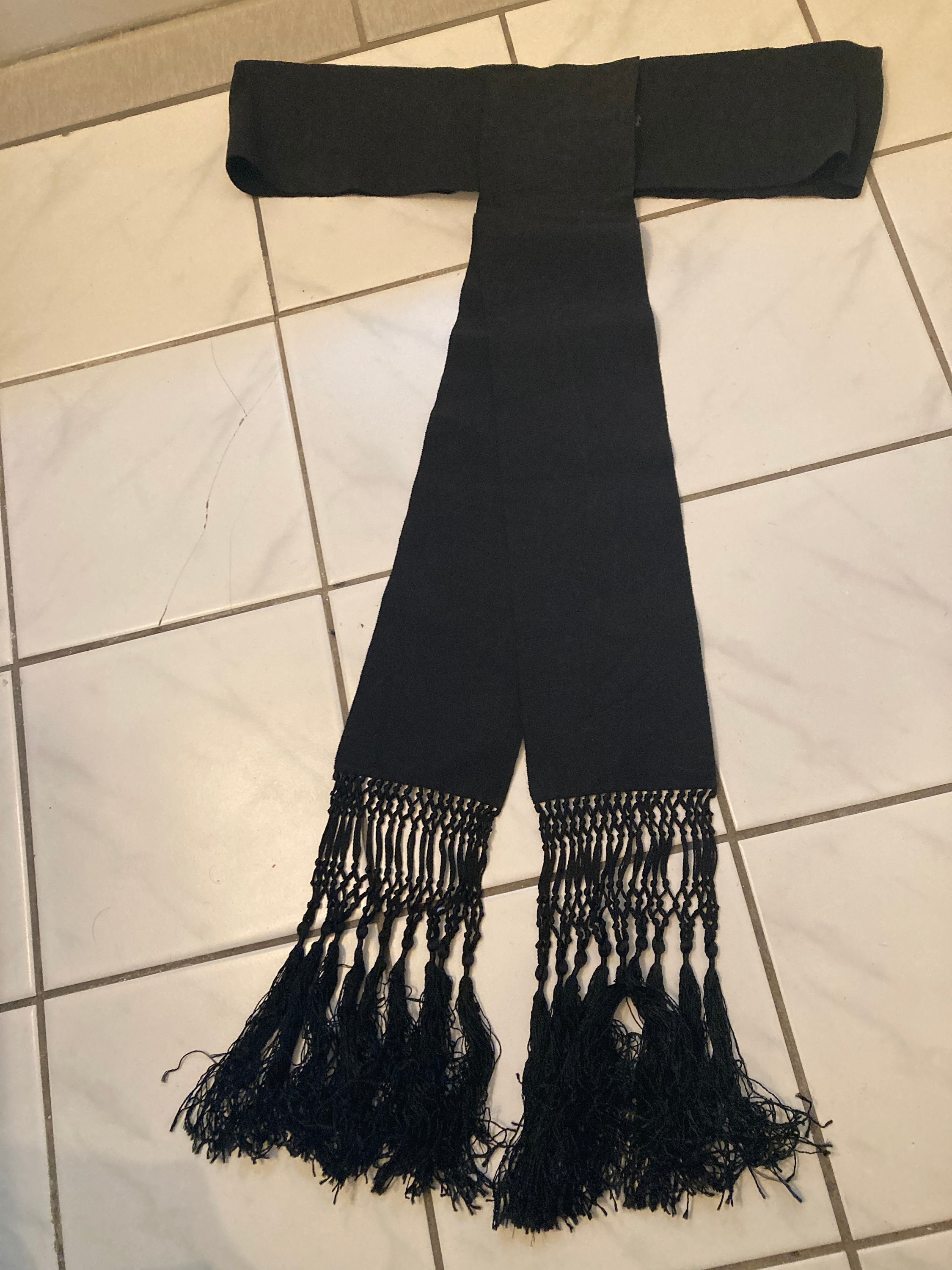 Antique 1920 Priest Preacher Religious Christian Black Fringe Waist ...