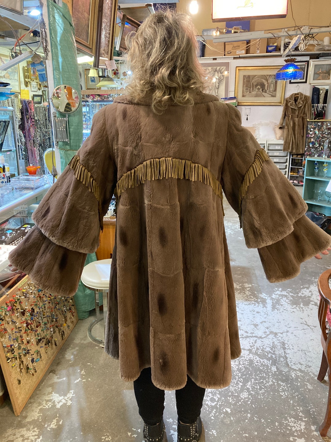 Vtg RARE 1980s Shaved Sheep or Beaver Fur Fringe Glamour - Etsy