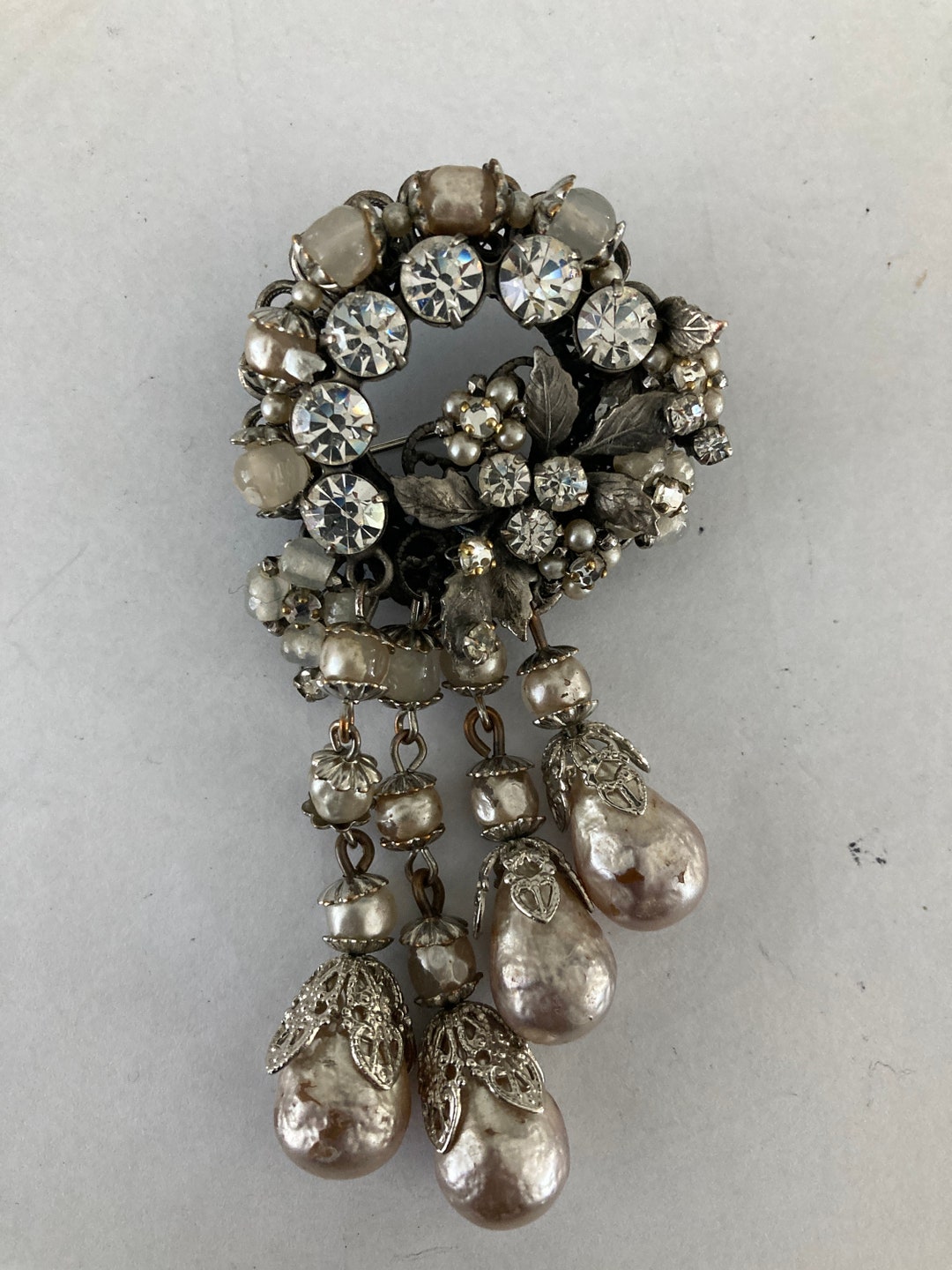 Vtg 1950s RARE ORIGINAL ROBERT Miriam Haskell Era Baroque Faux Pearl ...