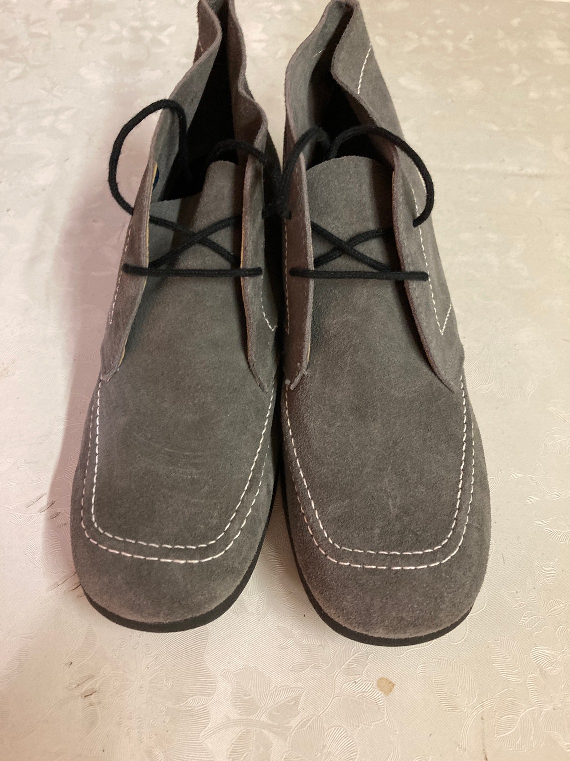 Vtg 1960s GREYHOUND SHOE Canada Child Baby Grey Suede Desert Boots ...