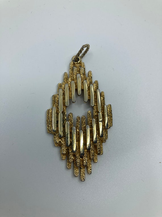 Vtg 1970s BOUCHER gold tone modernist brutalist neckl… - Gem