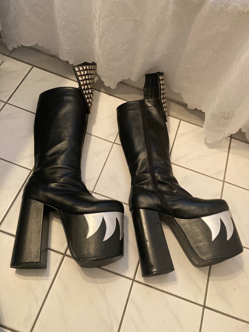 Vtg KISS Platform Gene Simmons Glam Rock 7 Mens Boots Sz 11 - Etsy